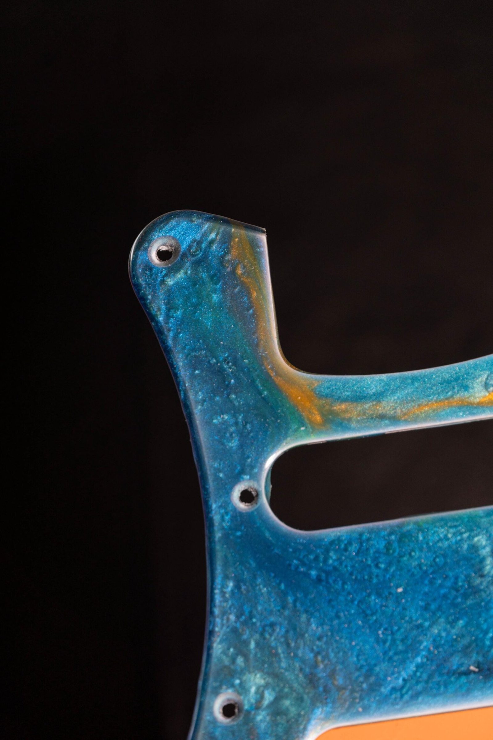 Ocean Blue Resin Stratocaster Pickguard: Neon Swirl Guitar Art ...